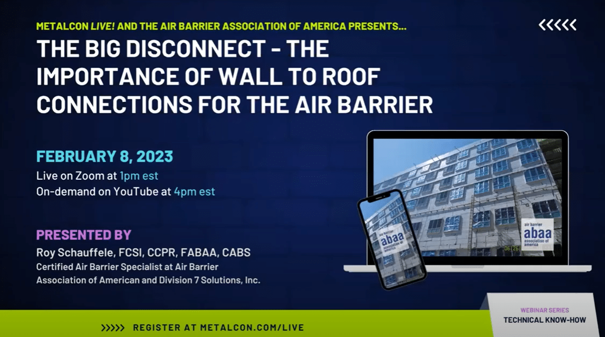 Wall-to-Roof Connections for the Air Barrier | METALCON Online